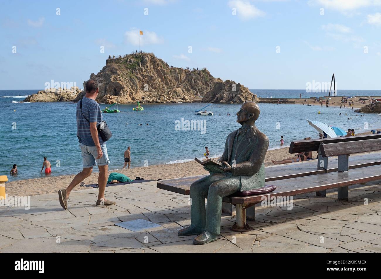 Blanes, Spain - August 04, 2022: Sculpture of the creator of the ...