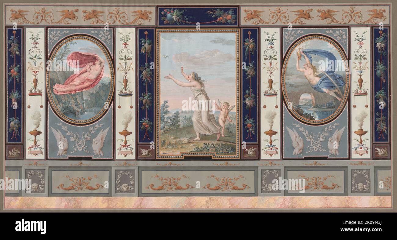 Elaborate Wall Decoration with Endymion and Hebe, c. 1800 Stock Photo ...