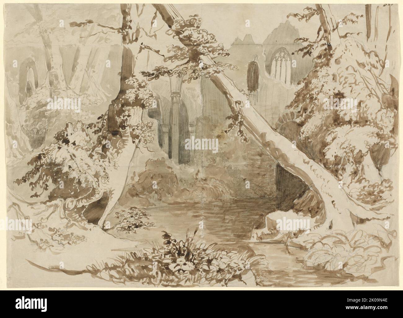 A Ruined Church in the Forest, c. 1834 Stock Photo - Alamy