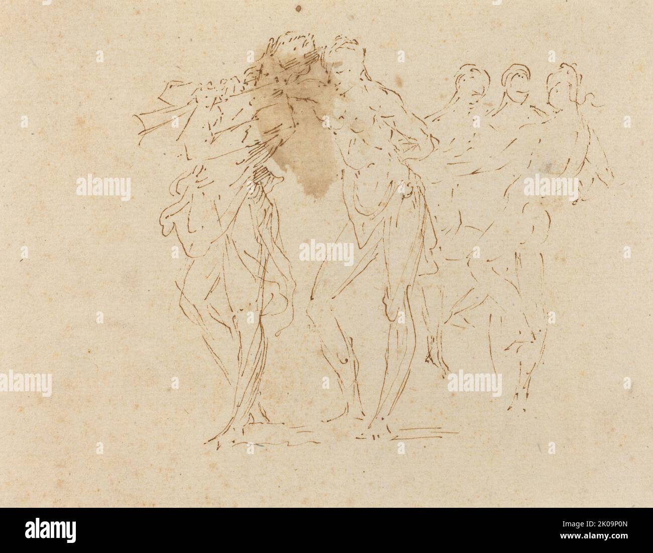 Musician and Dancing Figures Stock Photo - Alamy