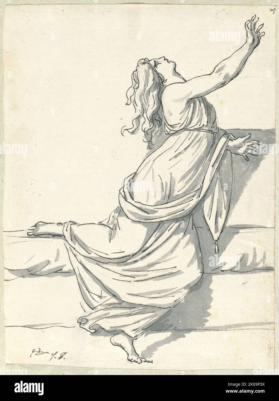 A Distraught Woman with Her Head Thrown Back, 1775/80 Stock Photo - Alamy