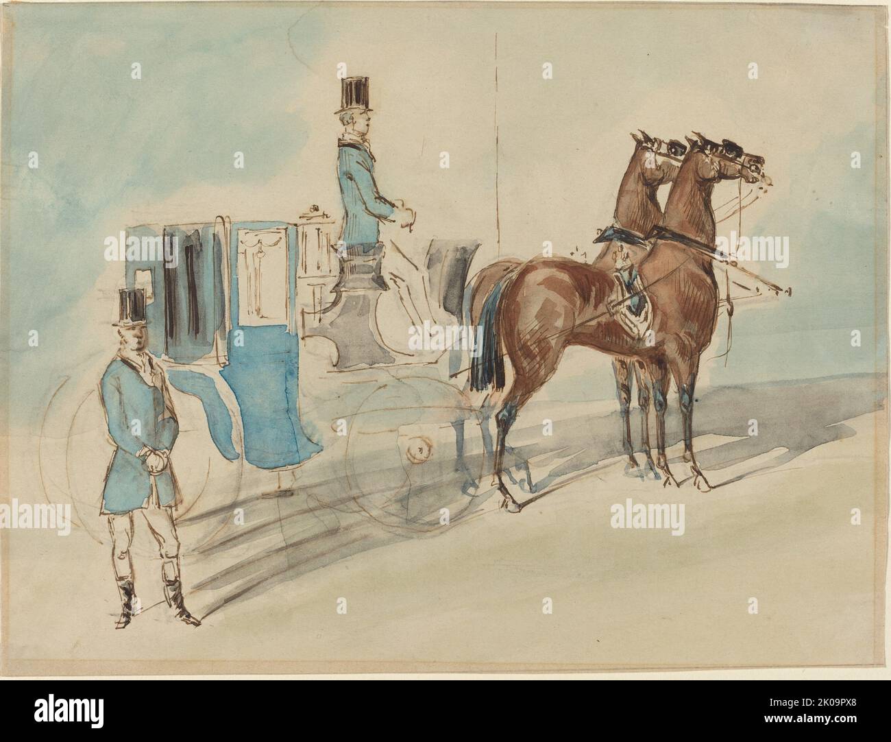 Carriage with Driver and Groom: Spring Stock Photo - Alamy