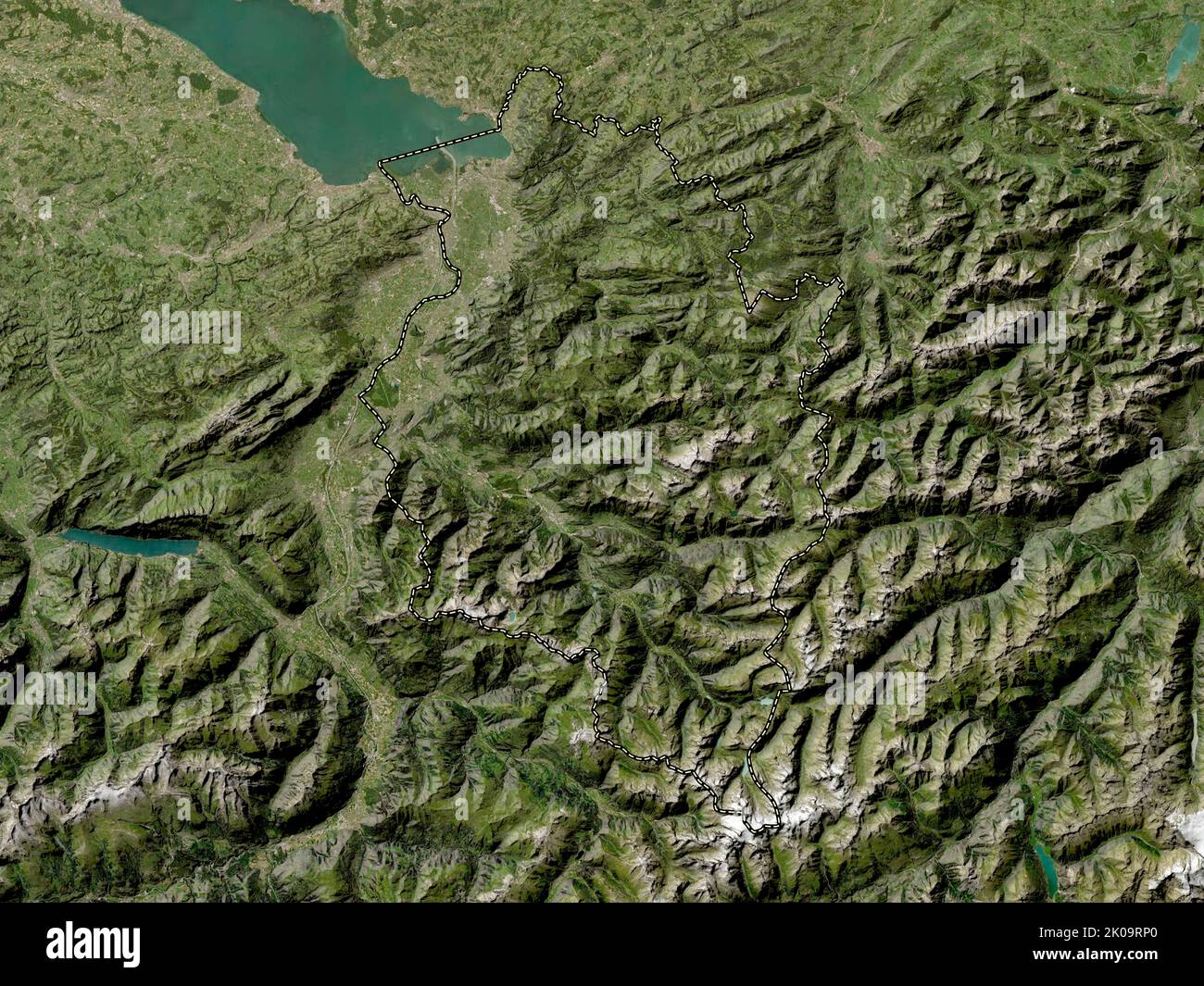 Vorarlberg, state of Austria. Low resolution satellite map Stock Photo ...