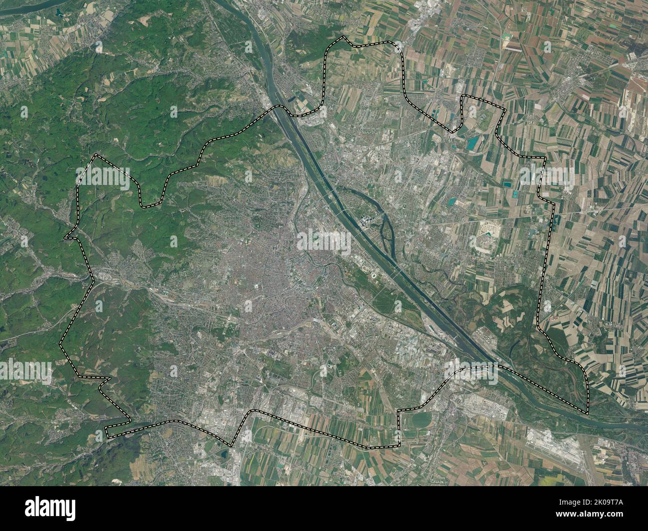 Wien, state of Austria. High resolution satellite map Stock Photo - Alamy