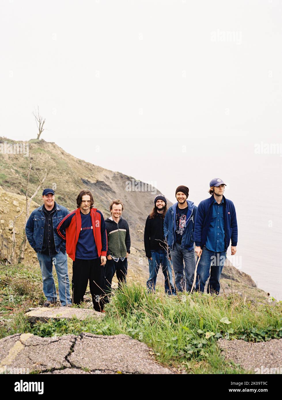 The Bees band, Photographed at Afton Down on the site of the 1970 Isle ...