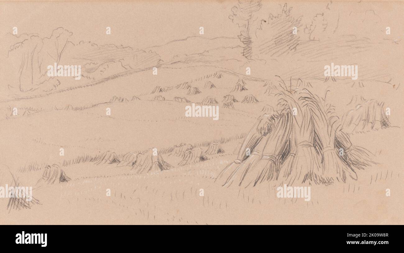 The Harvest Field, c. 1860 Stock Photo - Alamy