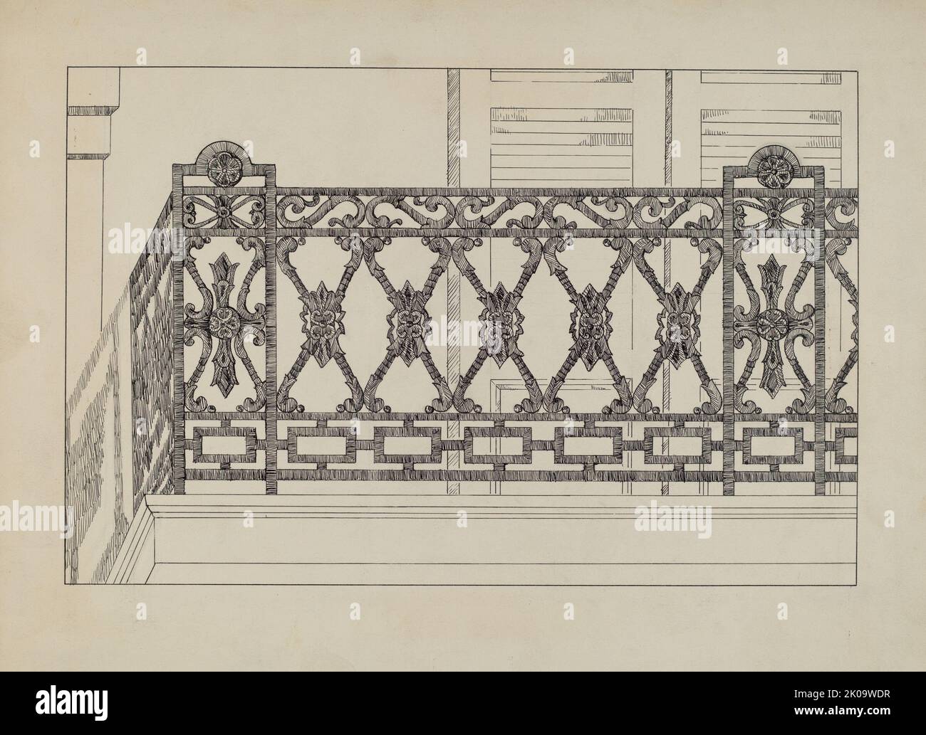 Cast Iron Balcony Railing, c. 1936 Stock Photo - Alamy