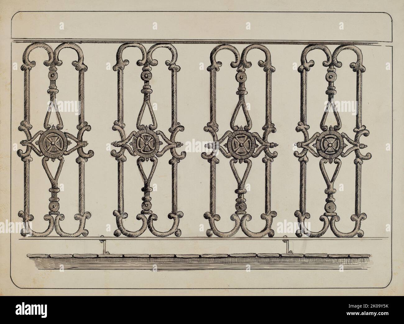 Cast Iron Balcony Rail, c. 1936 Stock Photo - Alamy