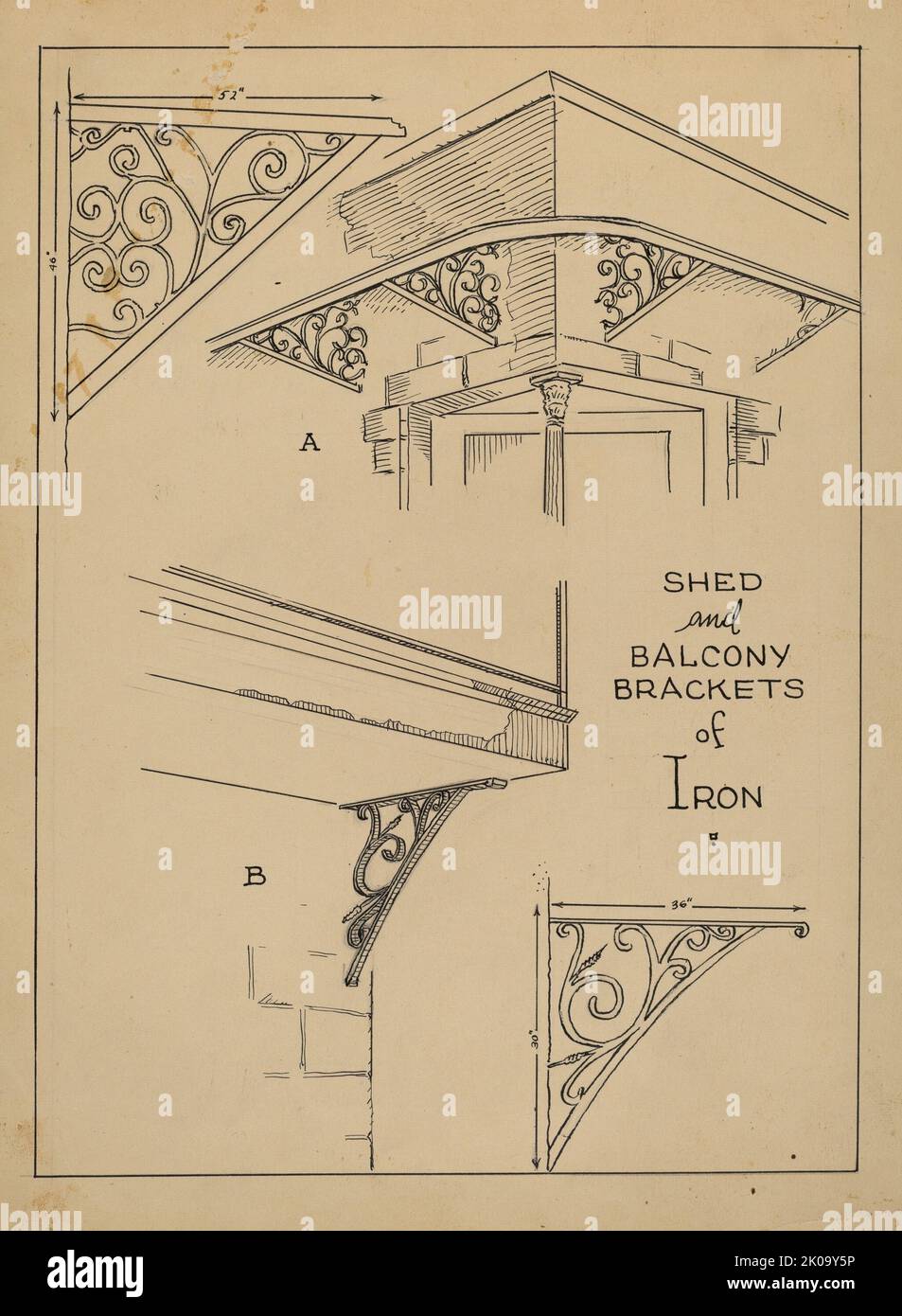 Wrought Iron Brackets, c. 1936 Stock Photo - Alamy