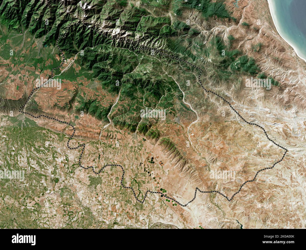 Daglig-Shirvan, region of Azerbaijan. High resolution satellite map ...