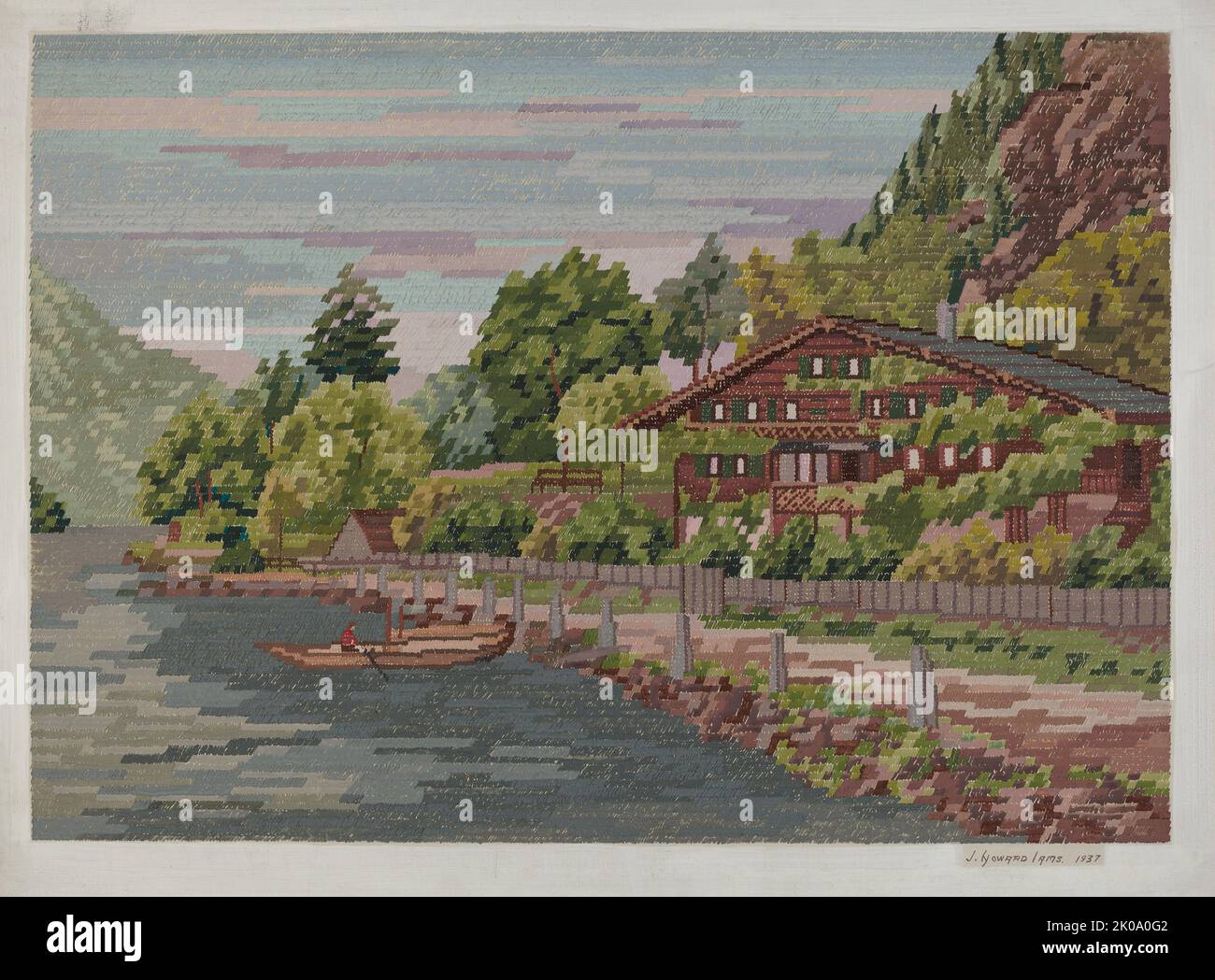 Landscape in Petit Point, 1937 Stock Photo - Alamy