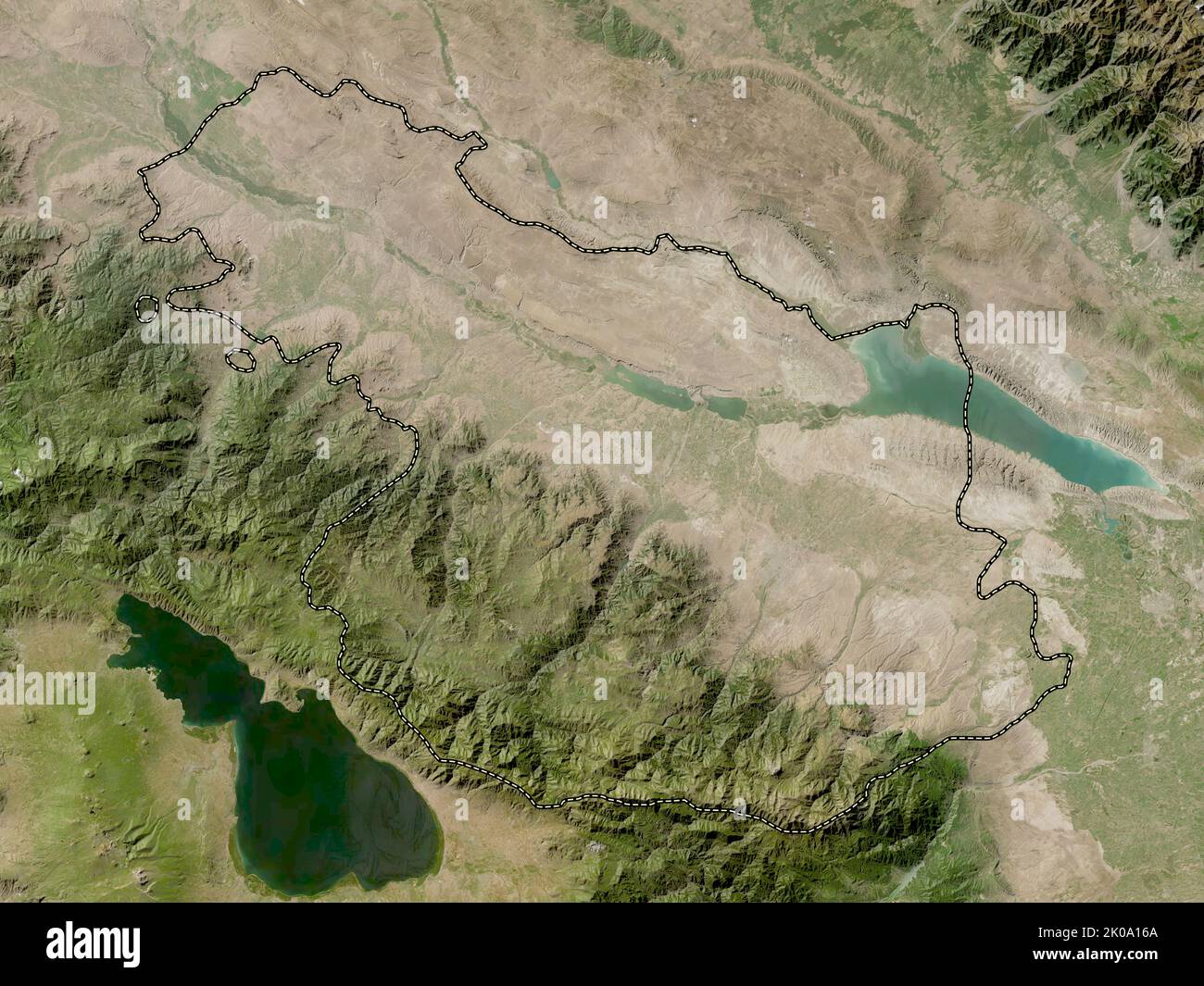 Ganja-Qazakh, region of Azerbaijan. Low resolution satellite map Stock ...