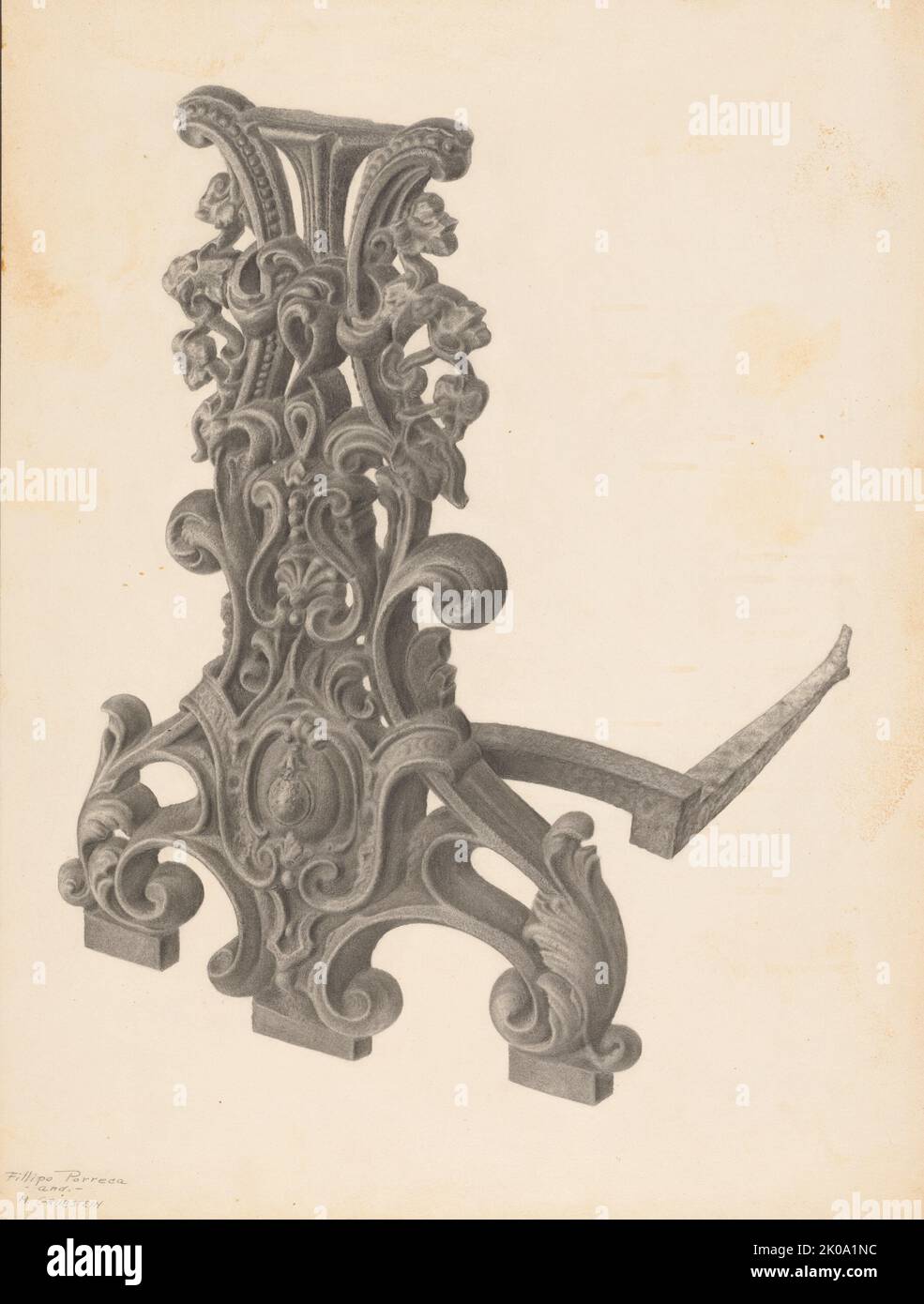 Andiron (one of pair), c. 1939 Stock Photo - Alamy