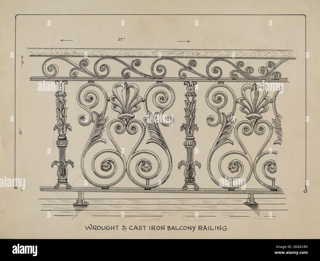 Cast Iron Balcony Rail, c. 1936 Stock Photo - Alamy