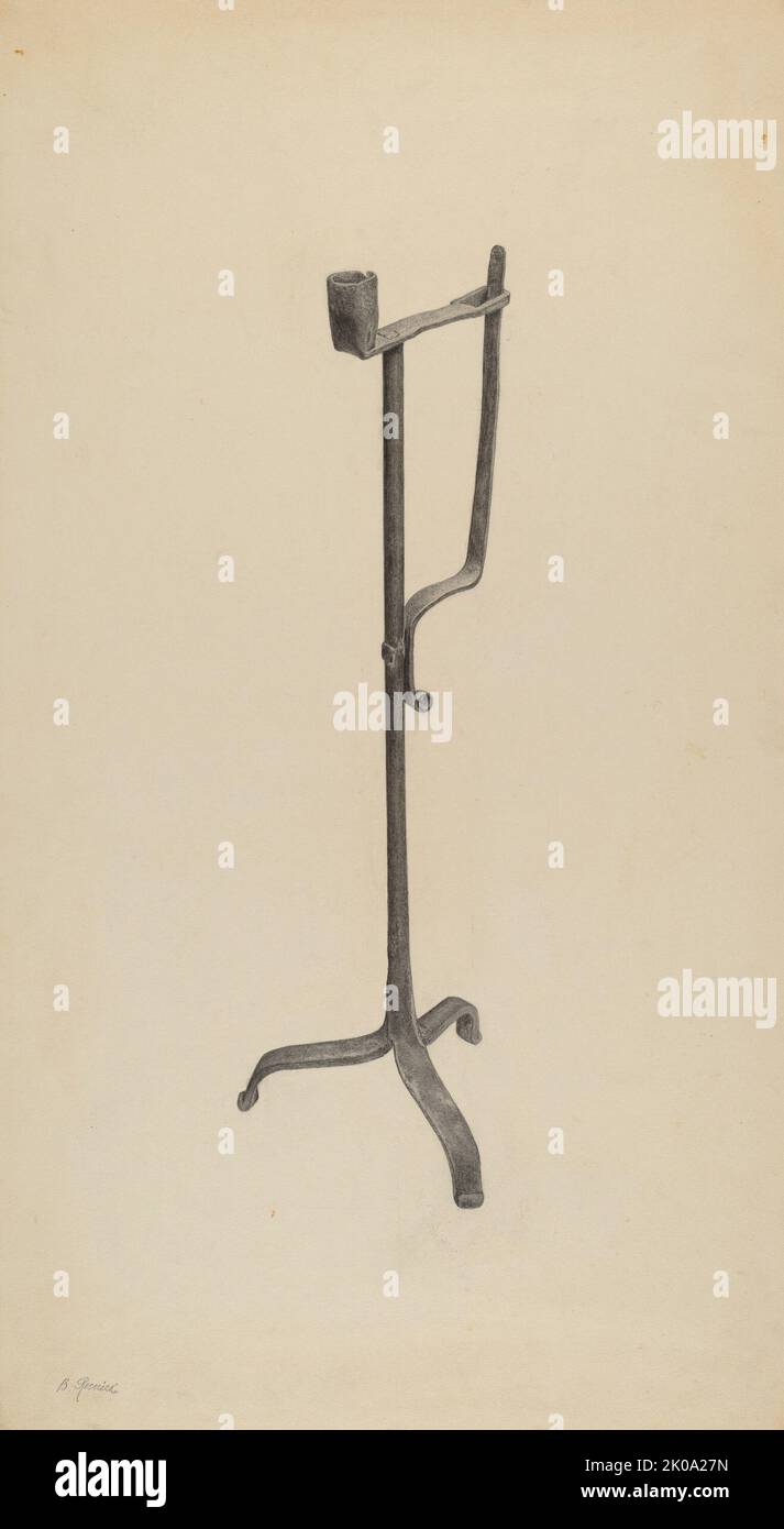 Rush Light and Candle Holder, c. 1938 Stock Photo - Alamy