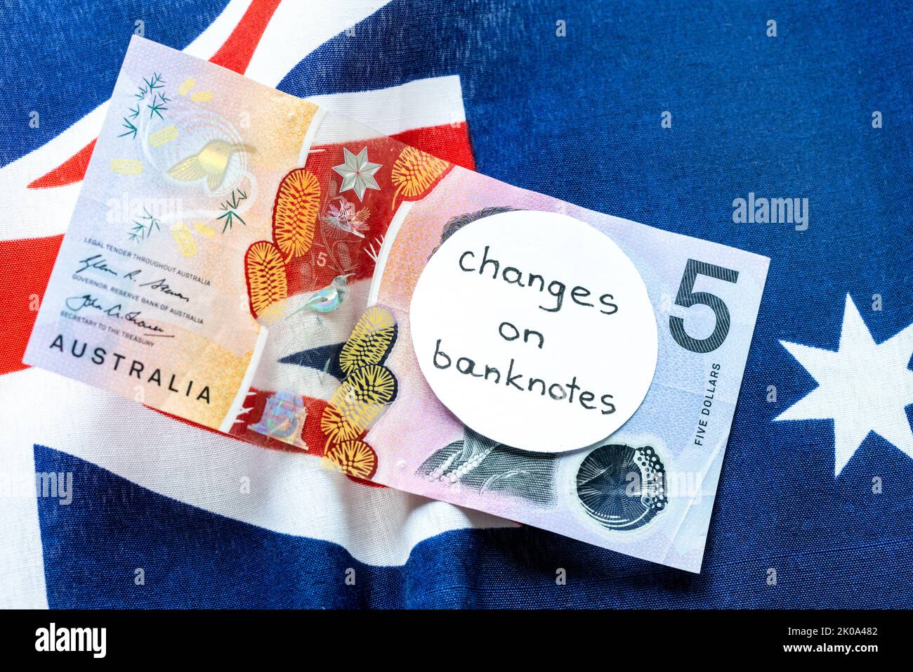 Change of the image on the Australian dollar banknote, Money lying on ...