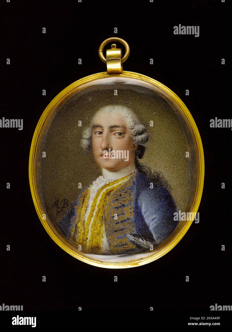 Portrait d'homme en habit bleu, between 1740 and 1770 Stock Photo - Alamy