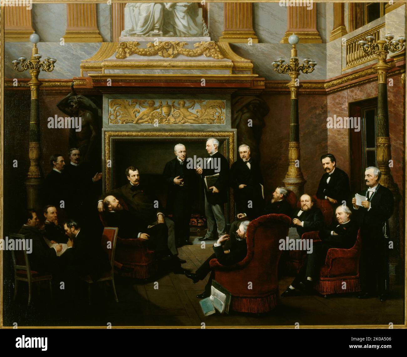 Smoking Room of the National Assembly at Palace of Versailles, in 1876 ...