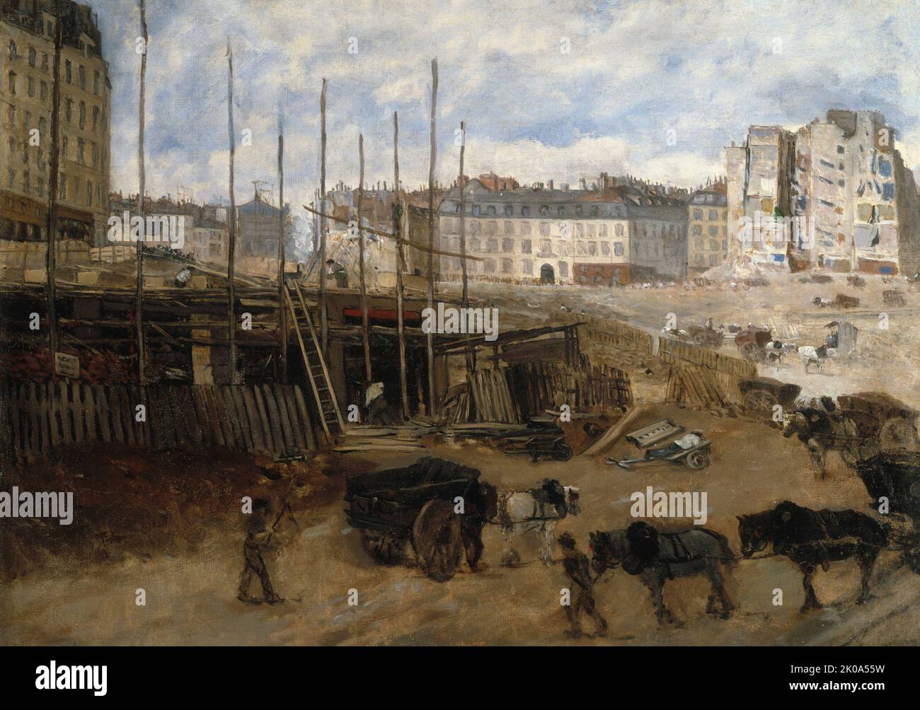 Building the avenue de l'Opera, in 1878, 1st and 2nd arrondissements ...