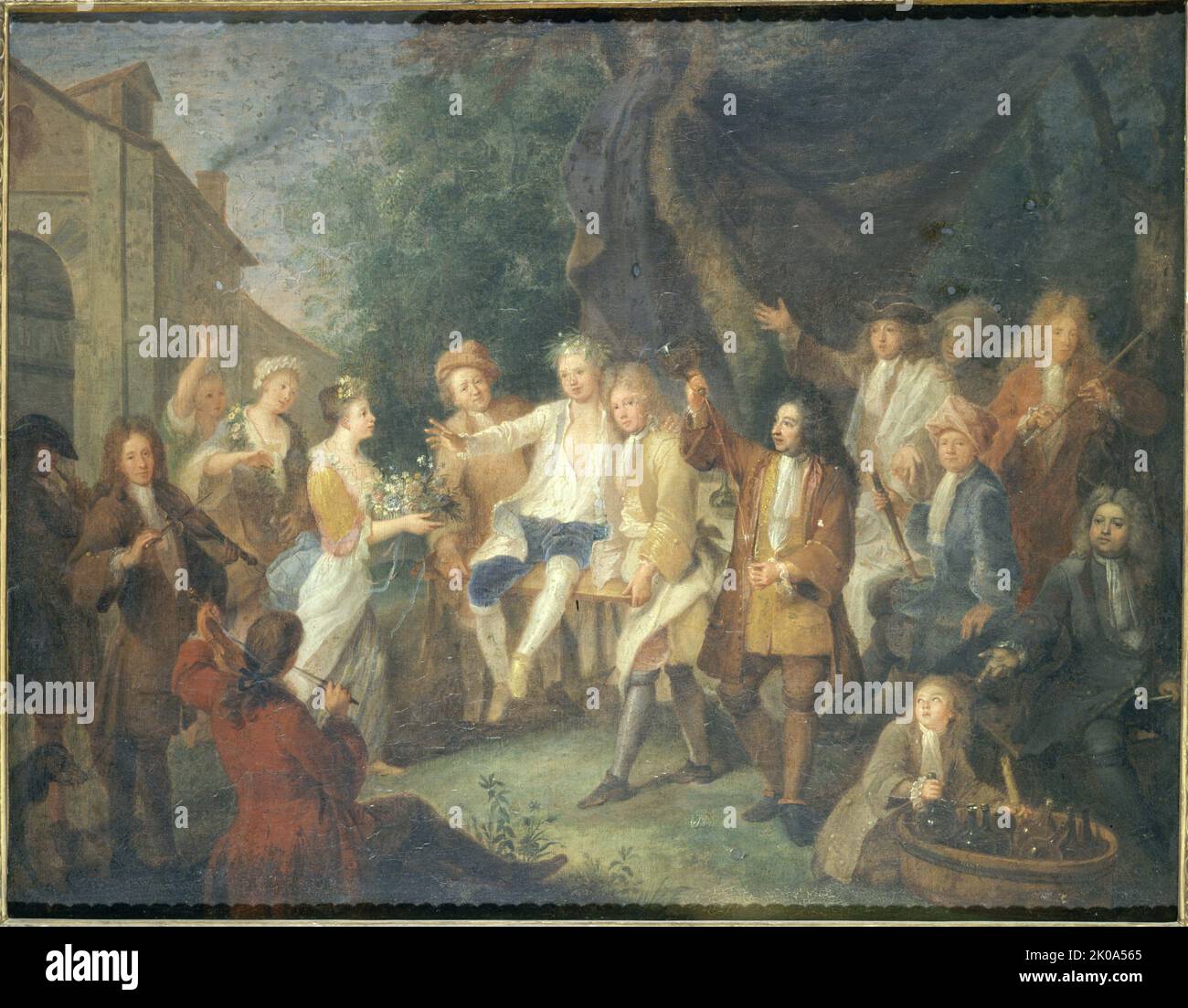 Artist meeting, around 1700, c1700 Stock Photo - Alamy
