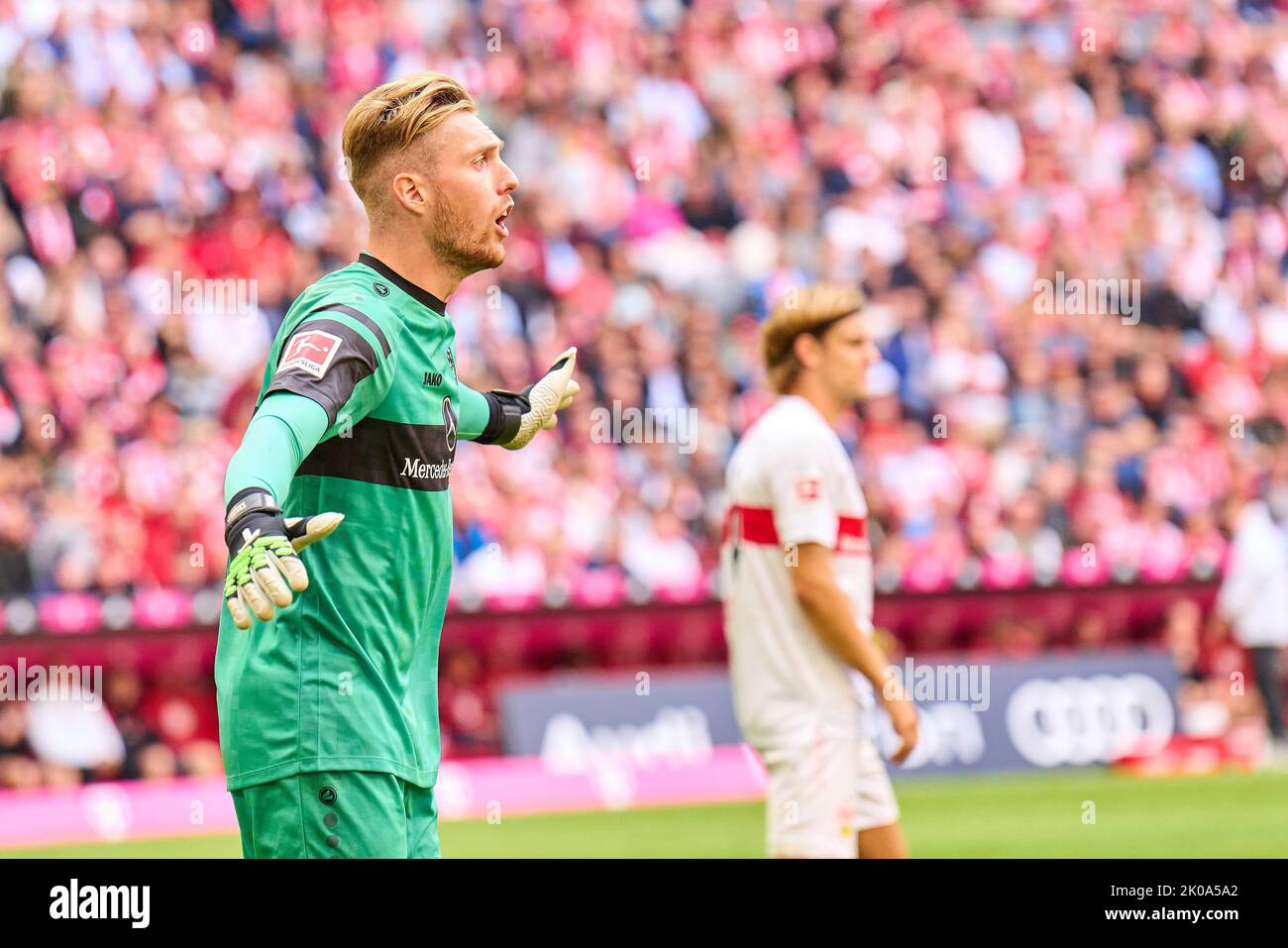 Munich, Germany. 10th Sep, 2022. Florian Müller, goalkeeper VFB 1, in ...