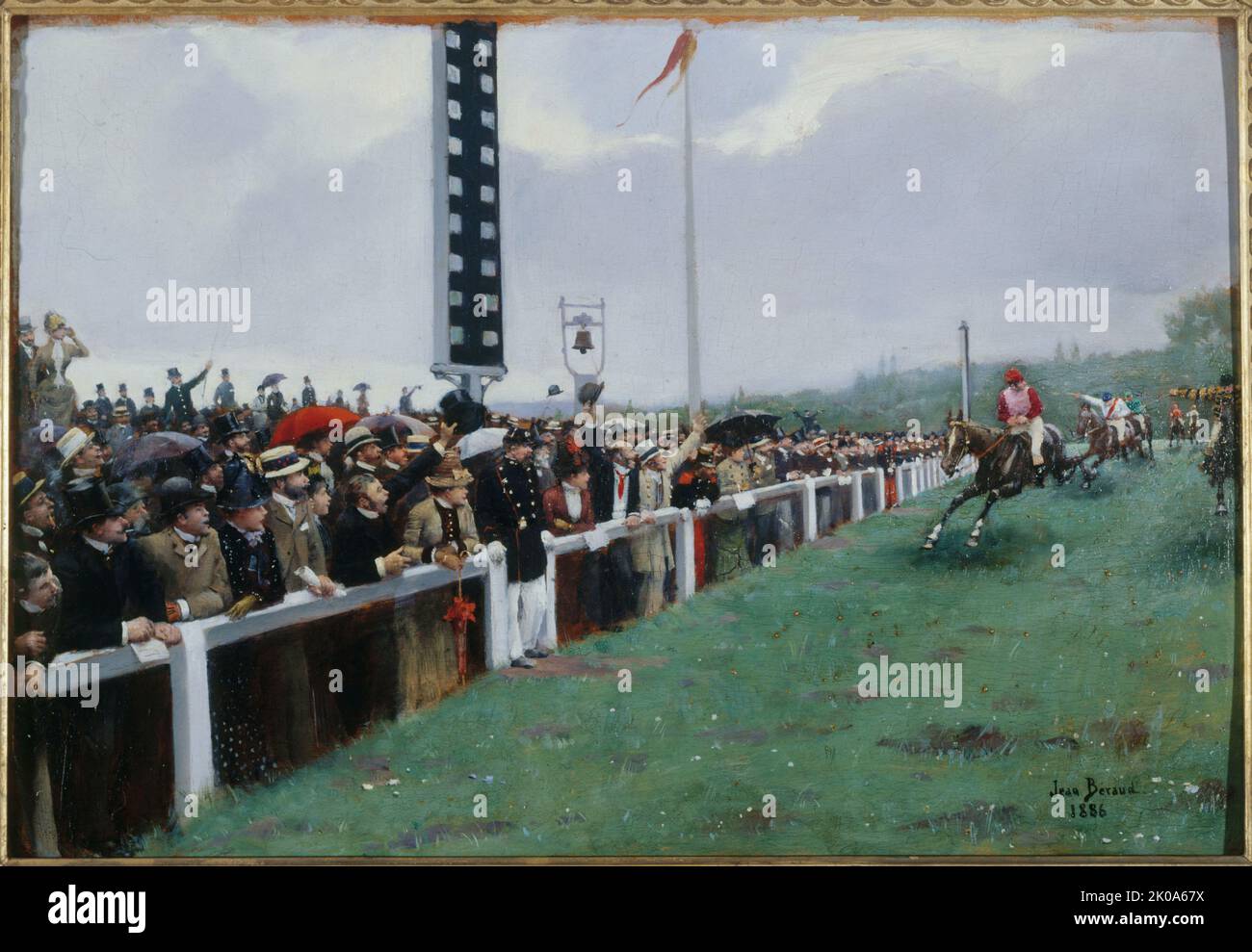 Longchamp races; finishing post, 1886 Stock Photo - Alamy