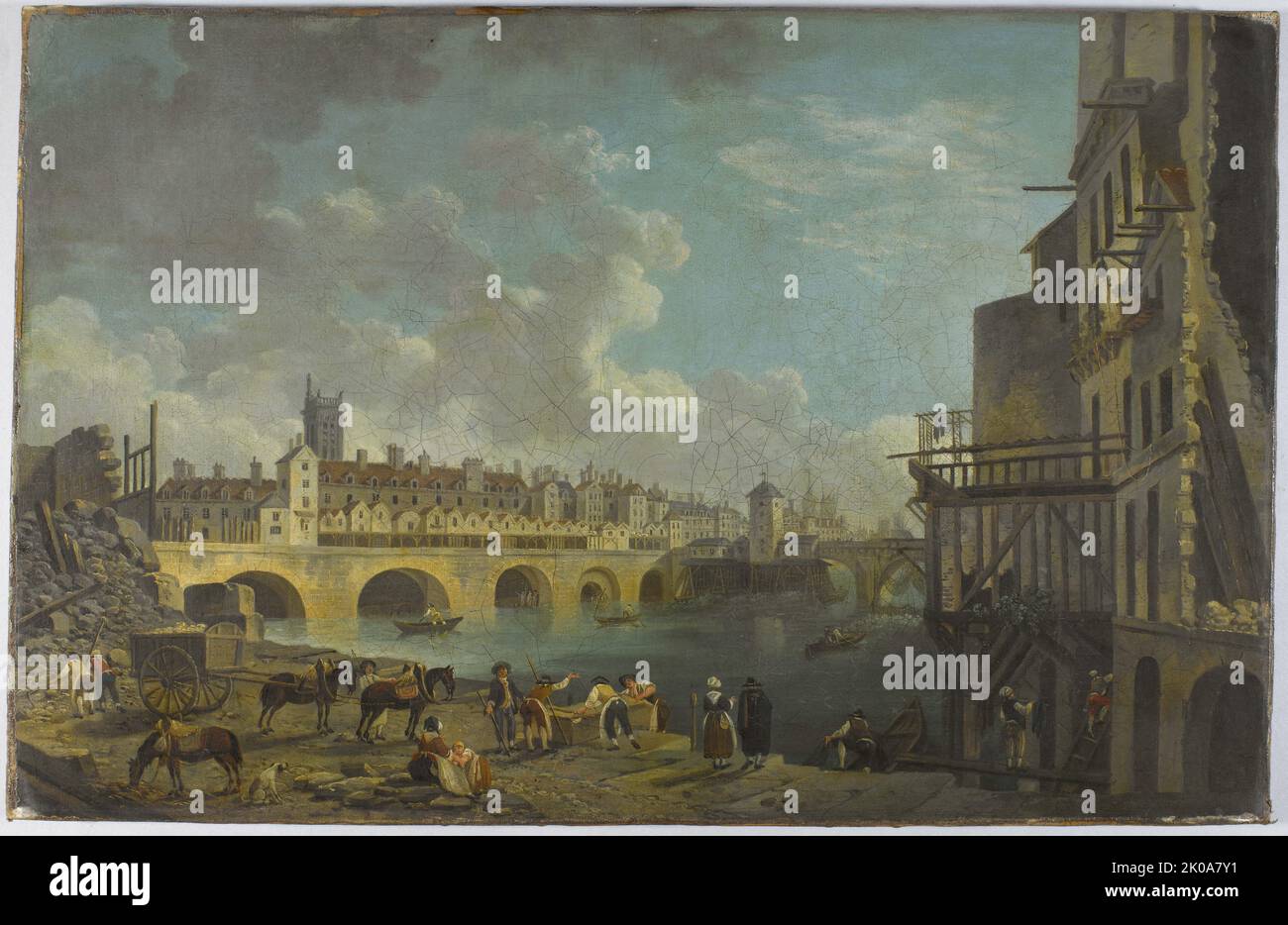 View of Quai de Gesvres during demolition of houses at the Pont au ...