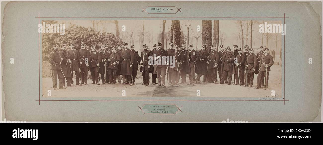 Panorama: group portrait of the 1st battalion under Commander Baré ...