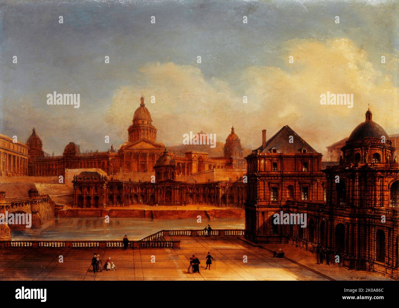 Composite view of Parisian landmarks, c1836 Stock Photo - Alamy