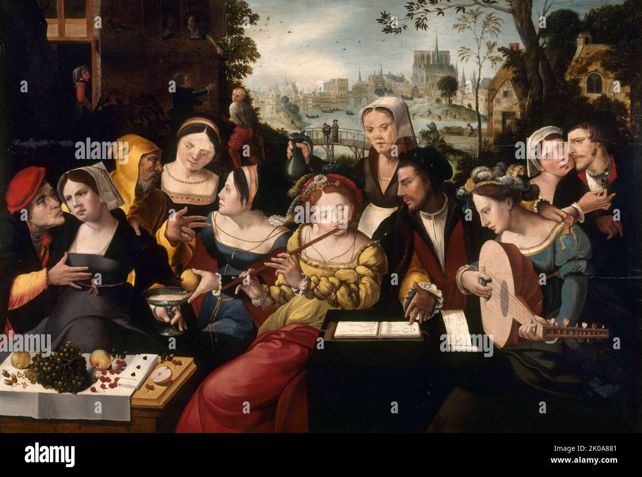 Prodigal child among courtesans, c1530 Stock Photo - Alamy