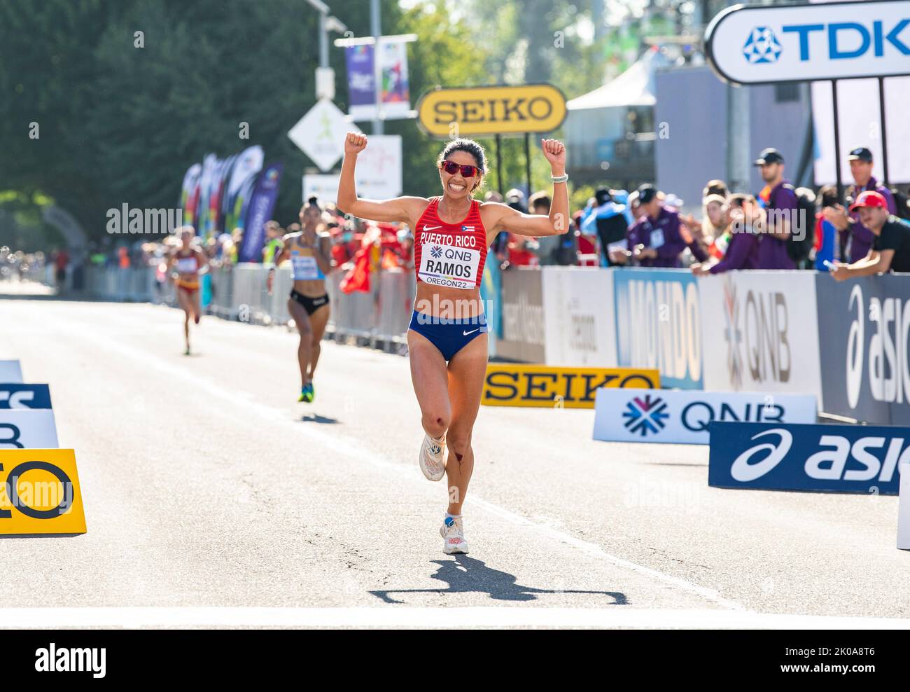 Beverly Ramos of Puerto Rico competing in the women’s marathon at the ...