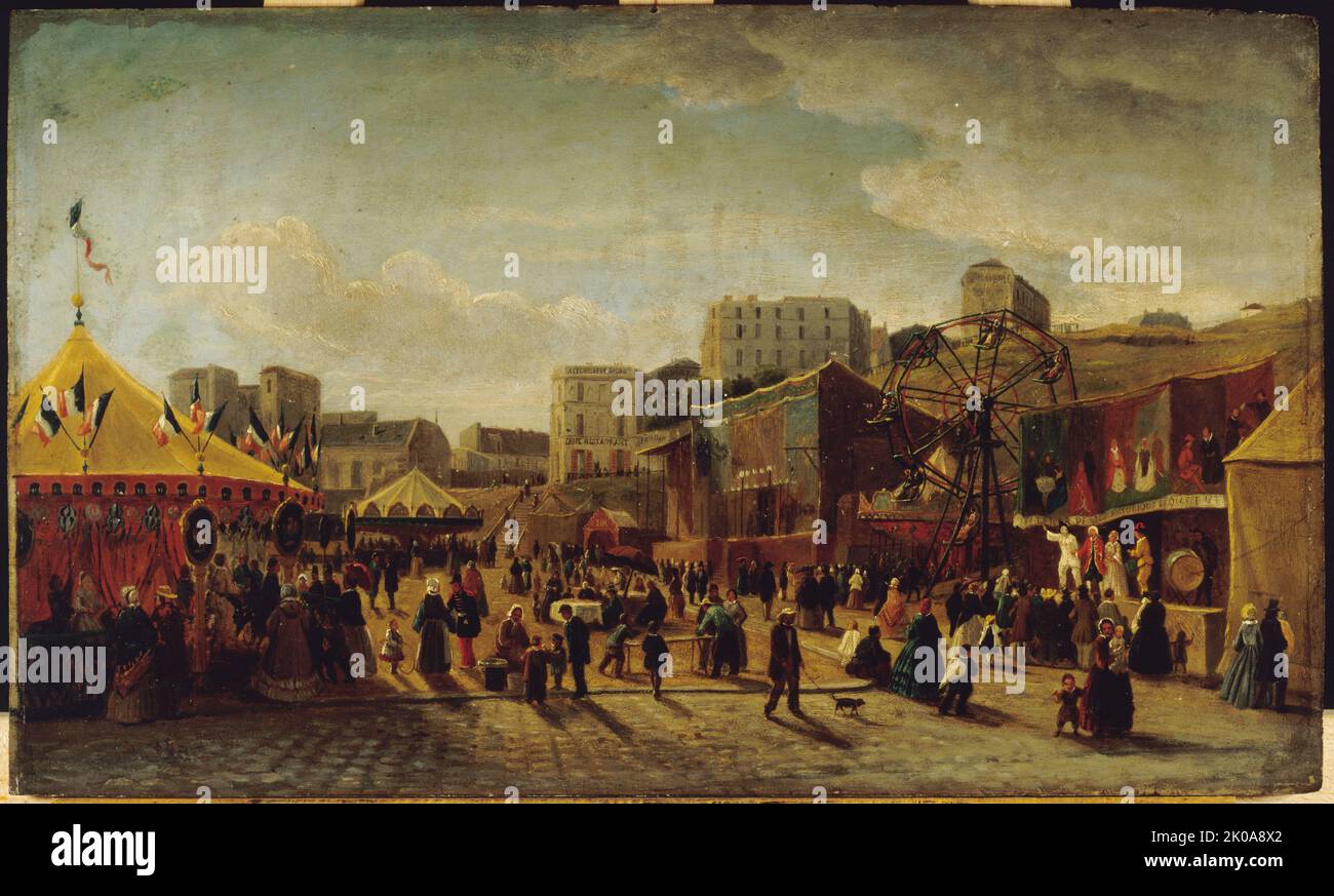Funfair, place Saint-Pierre, Montmartre, in 1861 Stock Photo - Alamy