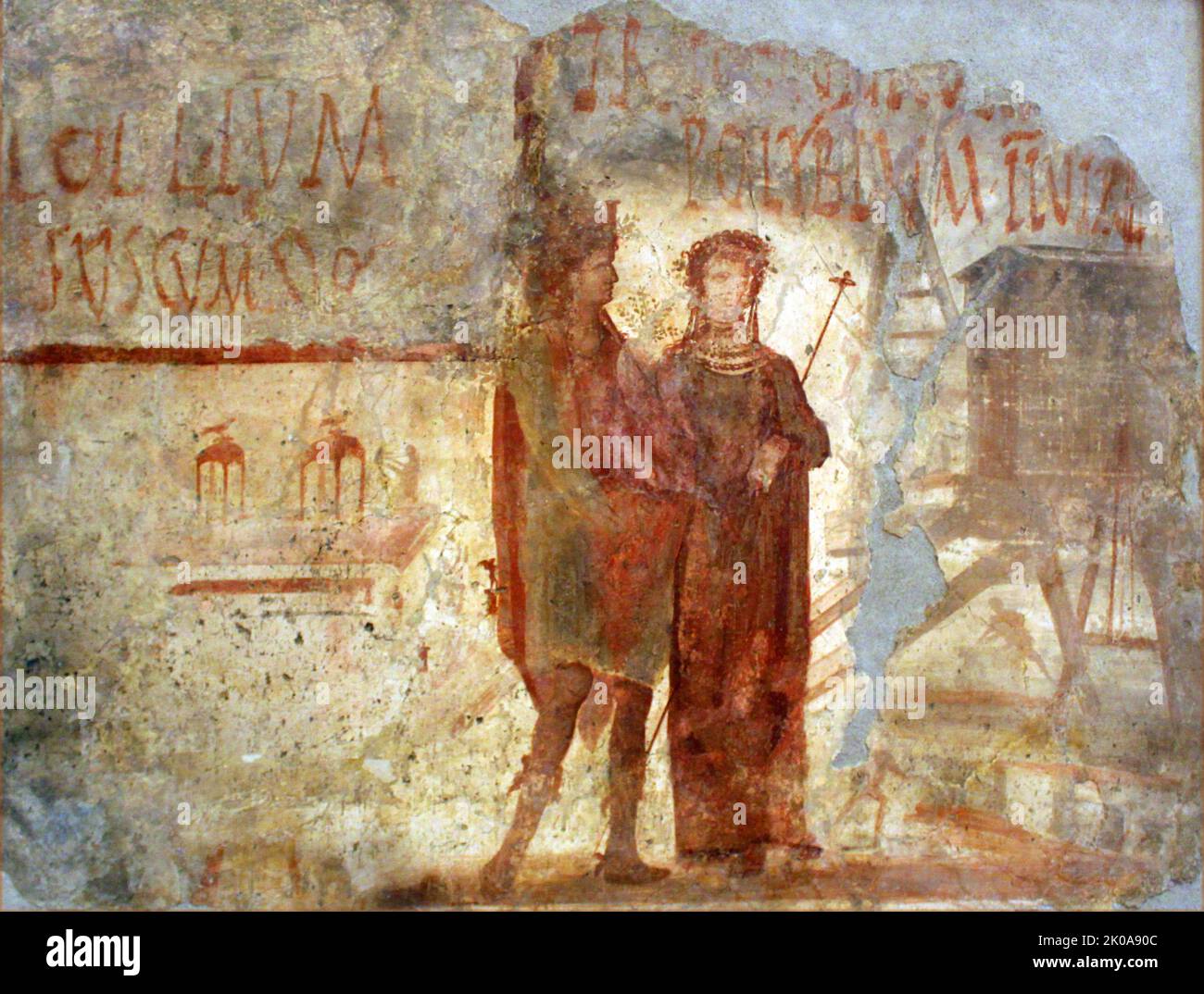fresco painting of Liber Pater and Libera, from the facade of a ... fresco painting of Liber Pater and Libera, from the facade of a ...