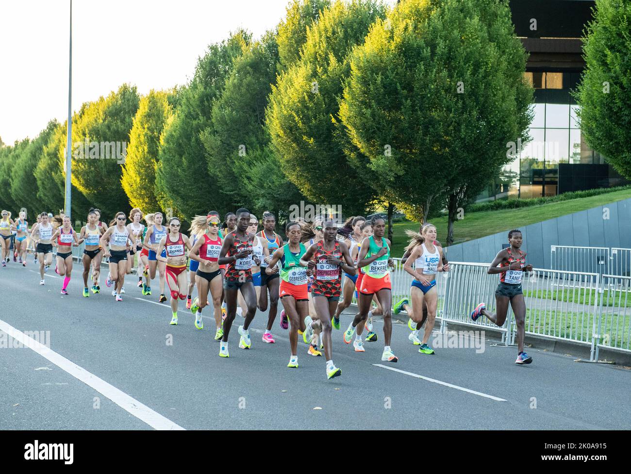Ashete Bekere of Ethiopia competing in the women’s marathon at the ...