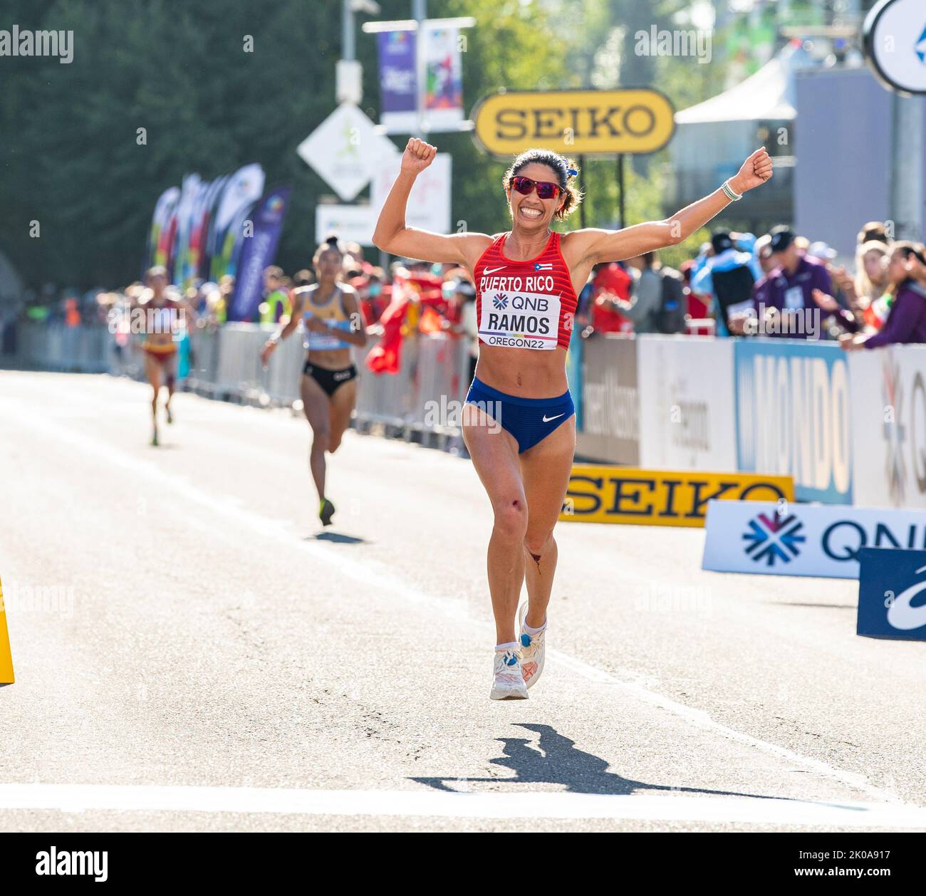 Beverly Ramos of Puerto Rico competing in the women’s marathon at the ...