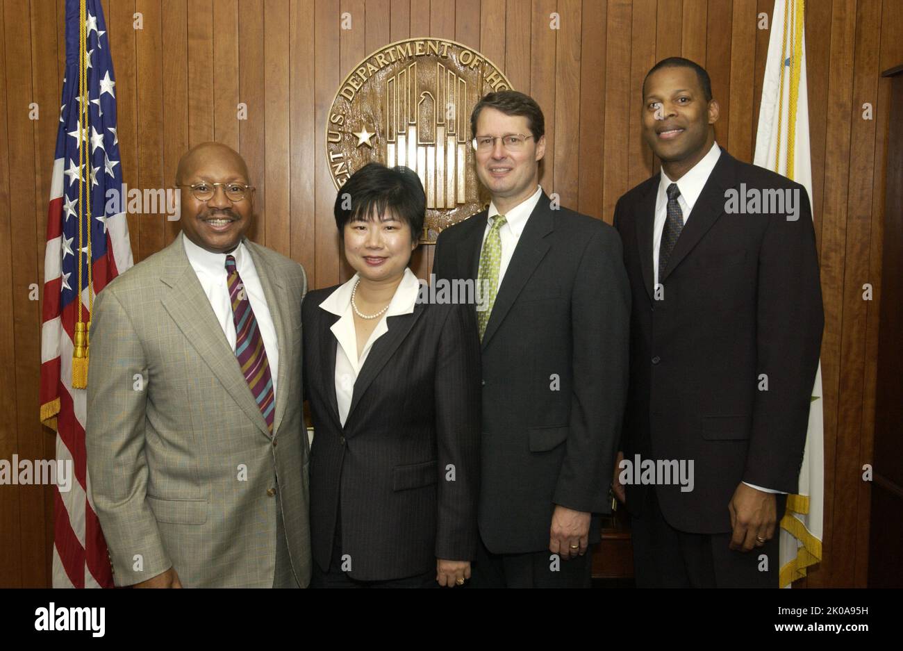 Secretary Alphonso Jackson with Mark Johnston, Jean Lin Pao, and Walter ...