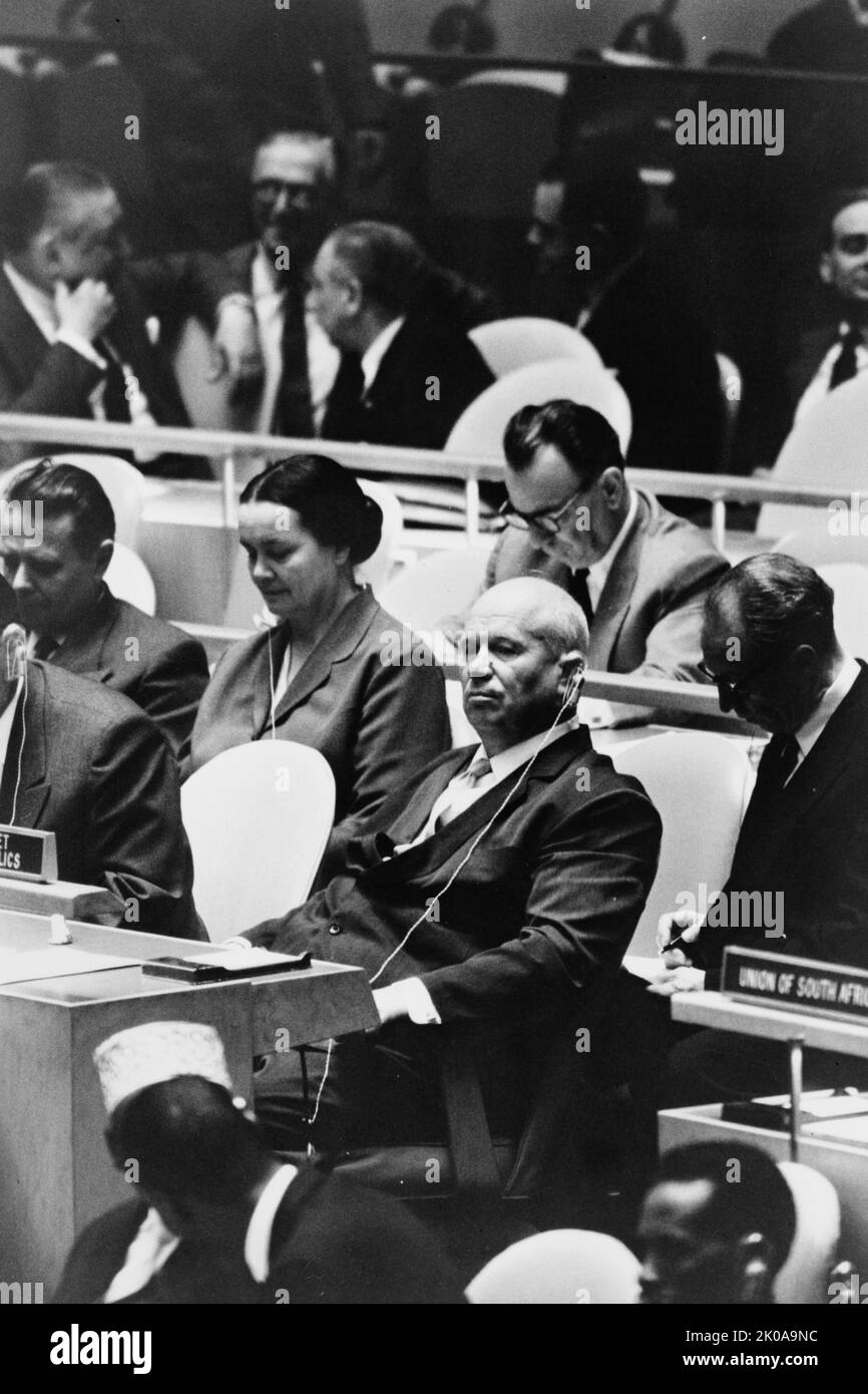 Nikita Khrushchev, leader of the Union of Soviet Socialist Republics ...