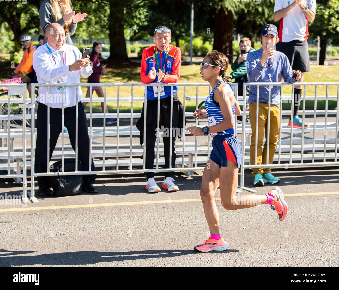 Chun-Yu Tsao of Chinese Taipei competing in the women’s marathon at the ...