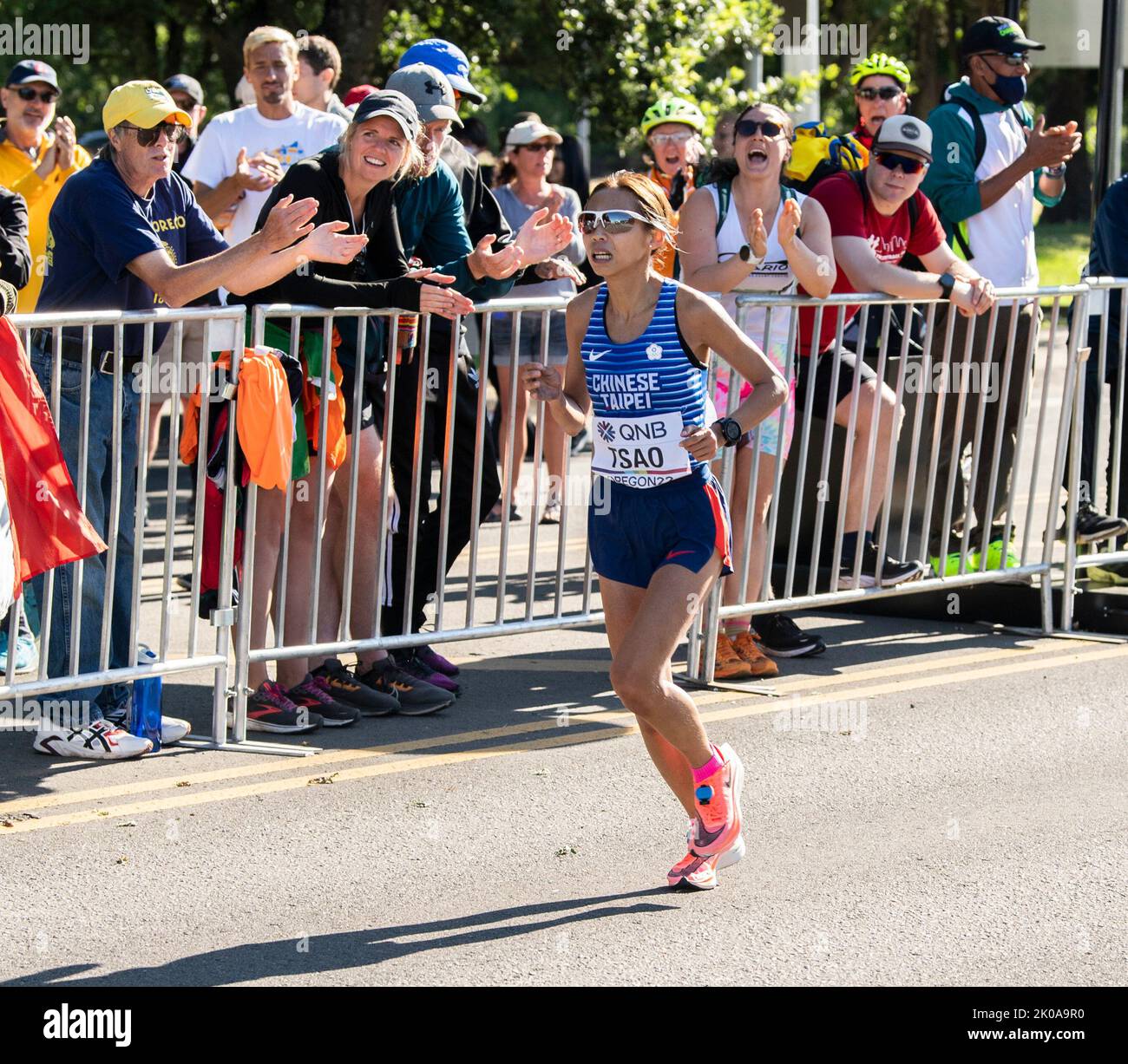 Chun-Yu Tsao of Chinese Taipei competing in the women’s marathon at the ...