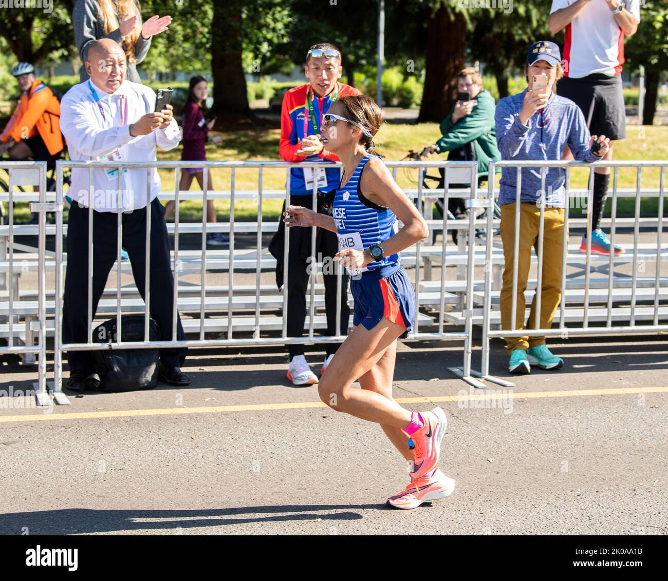 Chun-Yu Tsao of Chinese Taipei competing in the women’s marathon at the ...