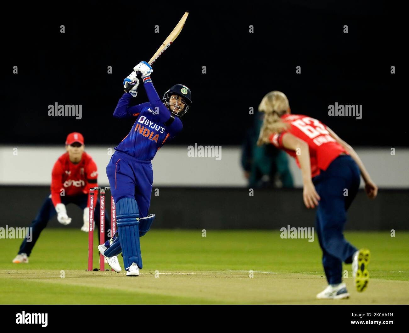 India's Smriti Mandhana batting during the First T20 International at ...