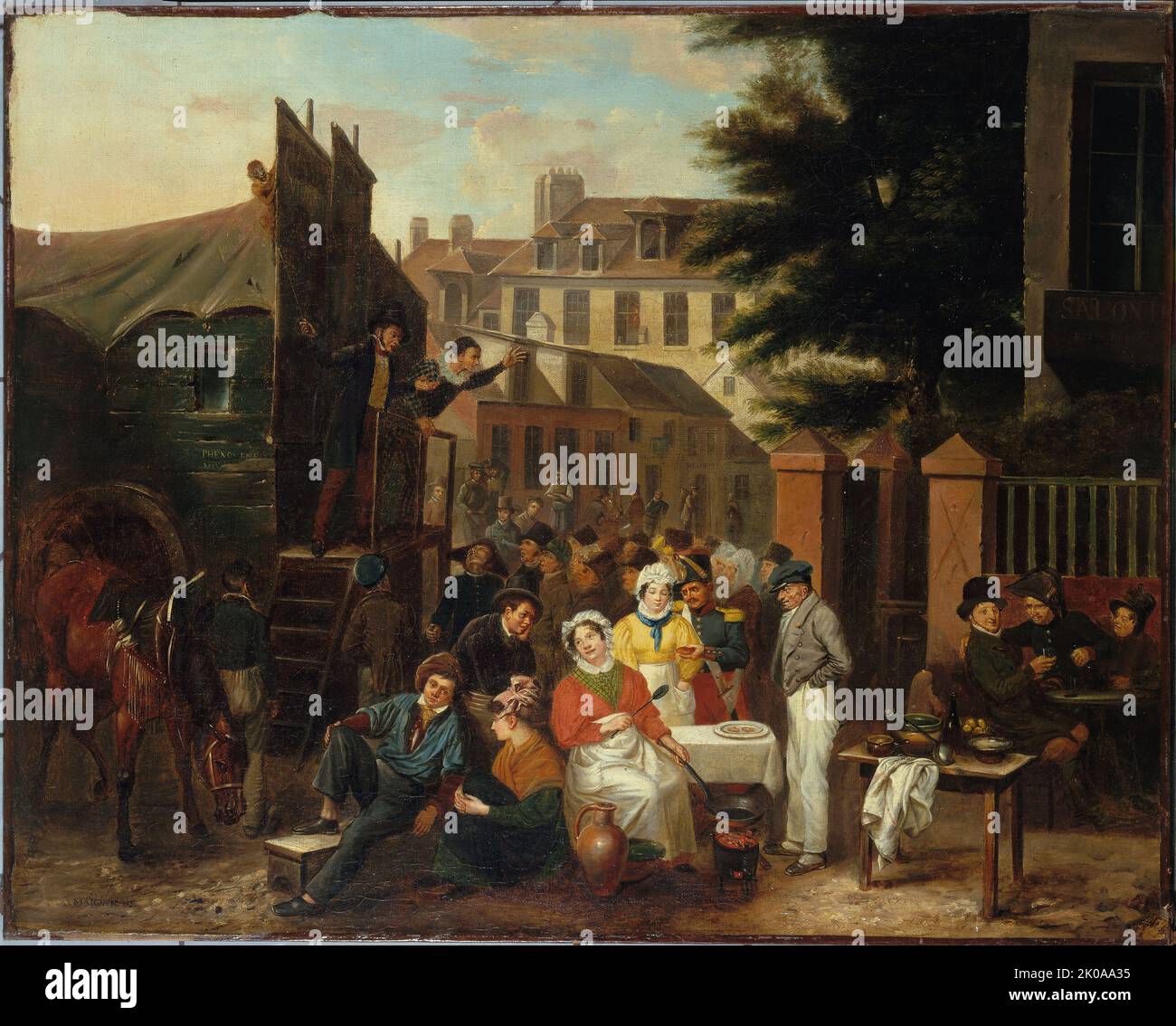 Fairground parade, 1834 Stock Photo - Alamy