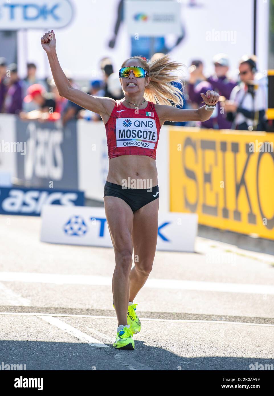 Citlali Cristian Moscote of Mexico competing in the women’s marathon at ...