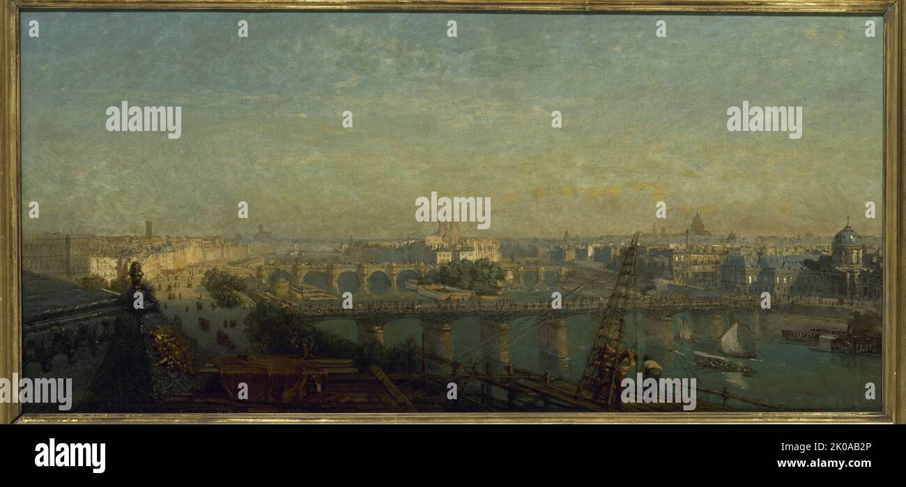 Paris from the east side: view taken from the roofs of the Louvre, 1856 ...