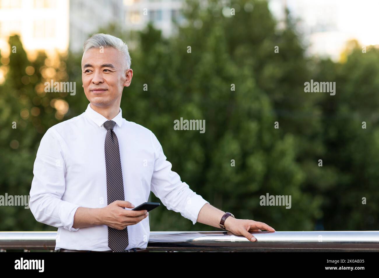 Confident Chinese businessman looking at view Stock Photo - Alamy