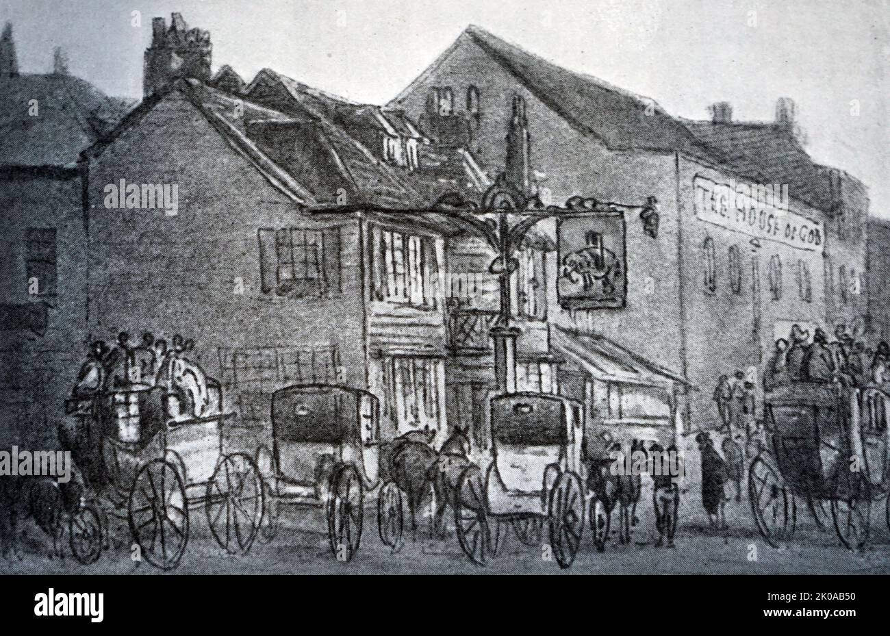 The Elephant and Castle, 1830. Illustration Stock Photo - Alamy