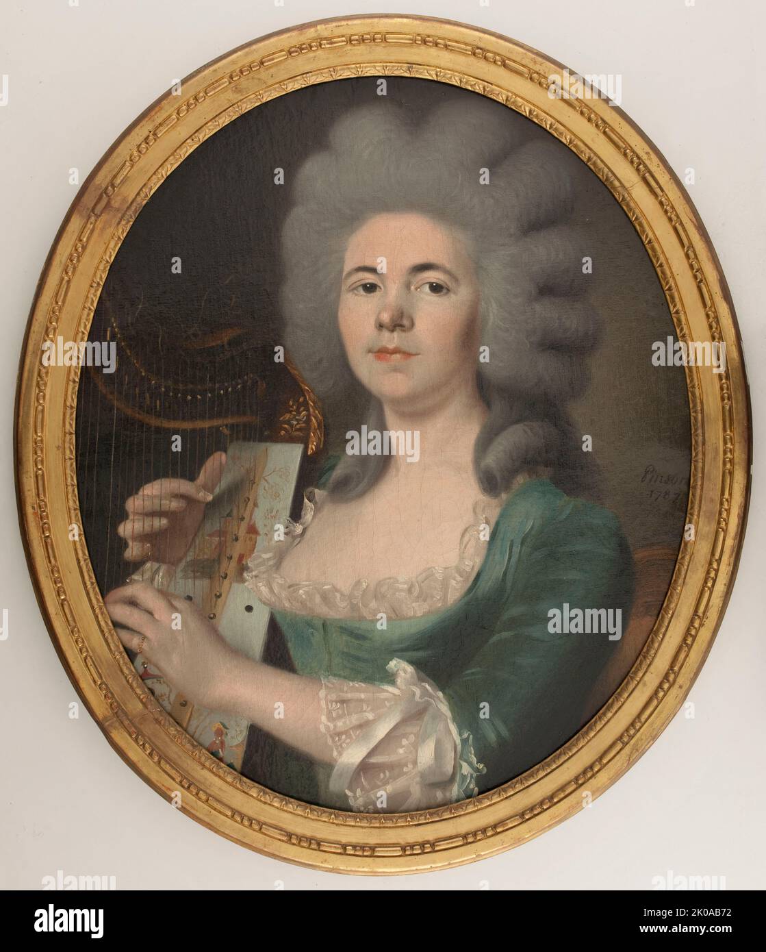 Portrait presumed to be Rosalie Dugazon (1755-1821), singer, 1787 Stock ...