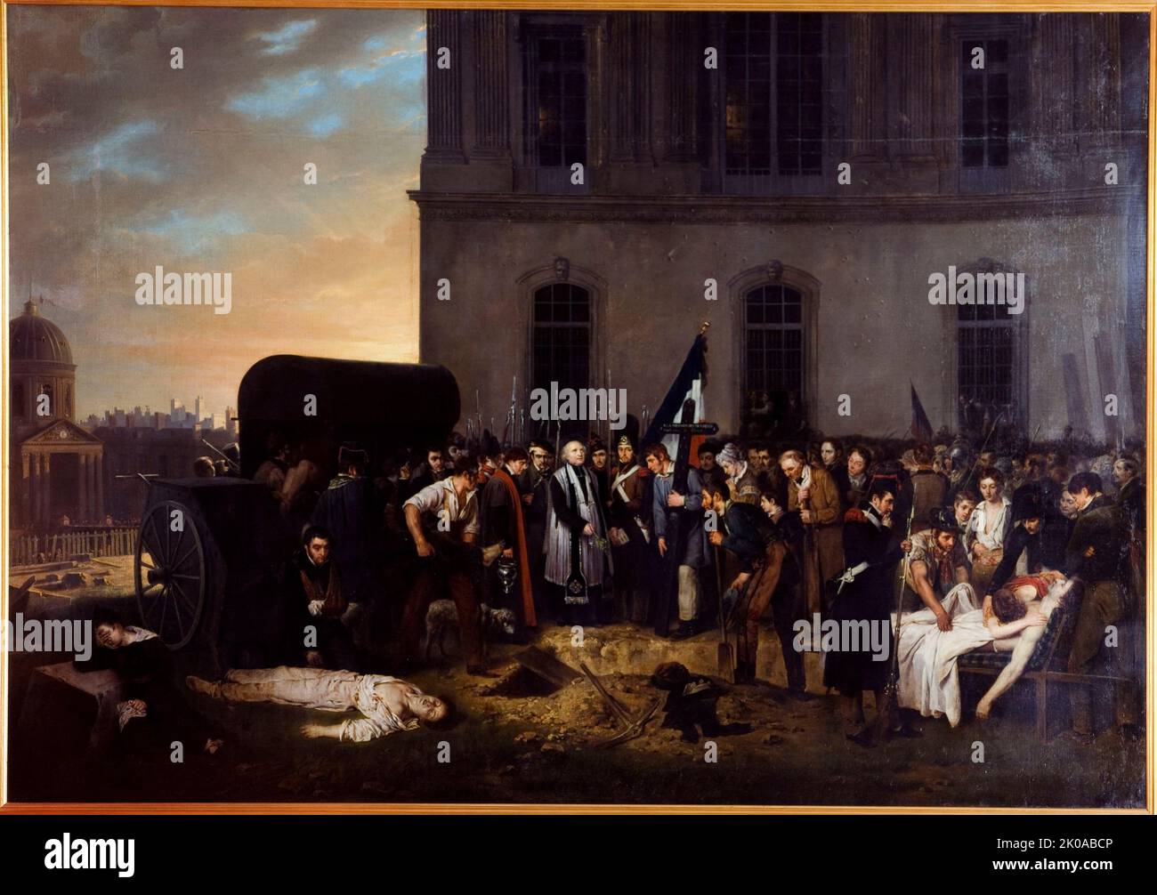 Provisional burial of July victims in front of the colonnade of the ...