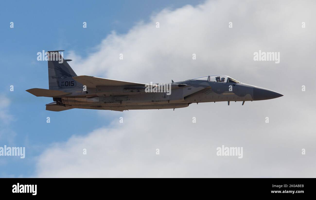 A pair of F-15Cs, assigned to the Oregon Air National Guard’s 142nd ...