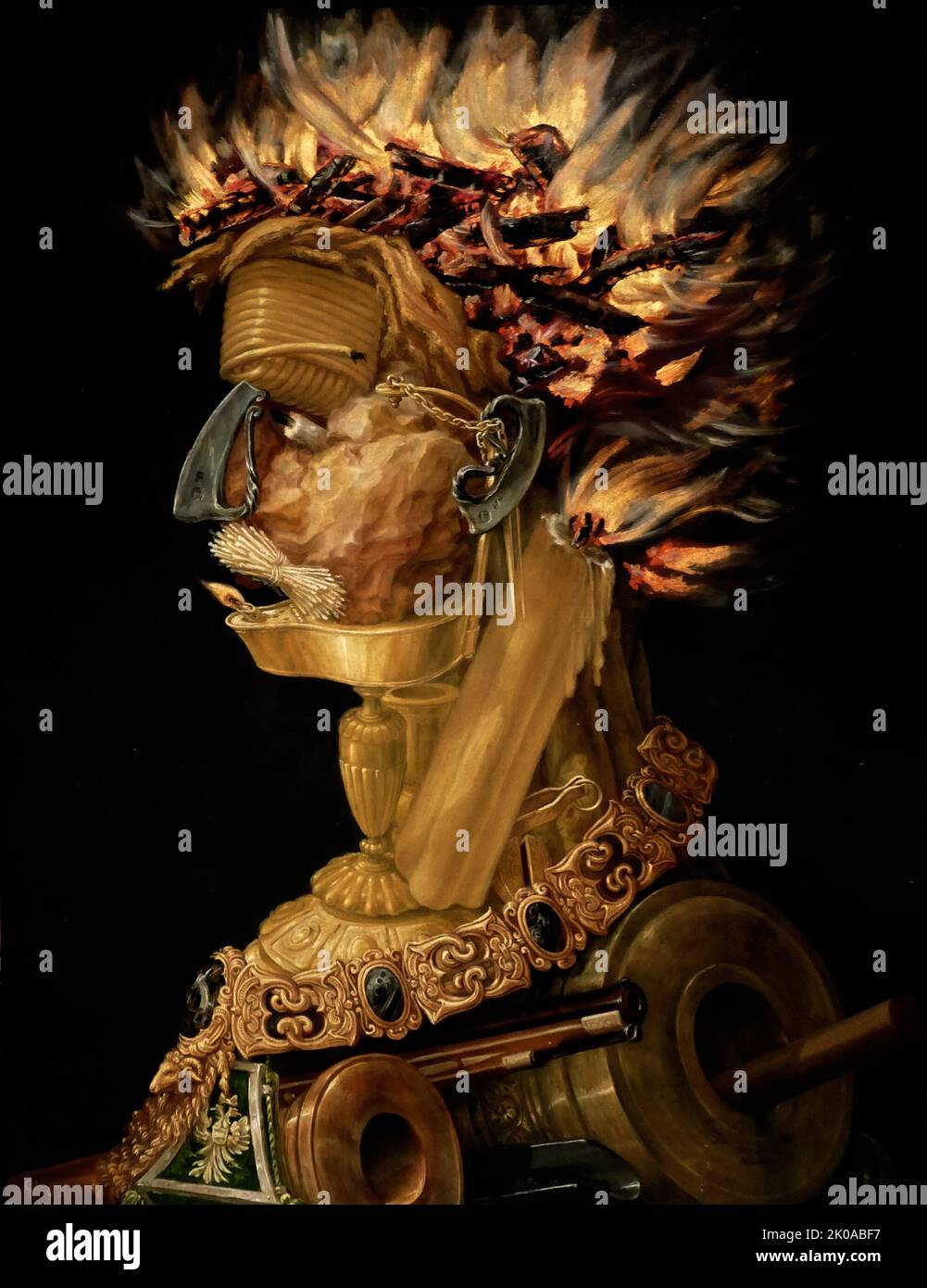 Fire, 1566 by Giuseppe Arcimboldo. Giuseppe Arcimboldo (1526 or 1527 ...